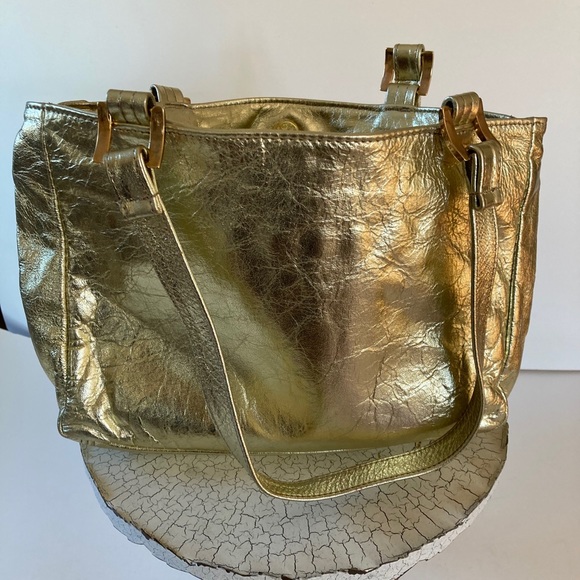 SAS | Bags | Sas Gold Leather Shoulder Bag | Poshmark